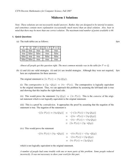 Midterm 1 Solutions - HKN