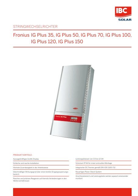 Fronius IG Plus 35-150