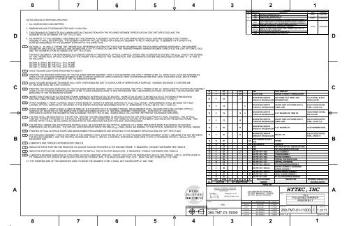 Polished Mirror Assembly Drawing