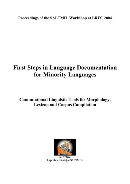 First Steps in Language Documentation - LREC Conferences