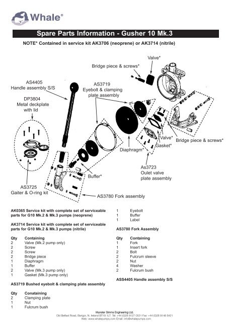 Whale Gusher 10 Bulkhead Bilge Pump Exploded ... - Safety Marine