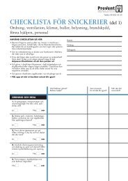 Kommentarer till allmän checklista - Prevent