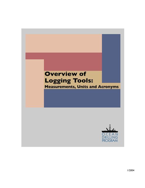 Overview of Logging Tools: - ODP Legacy