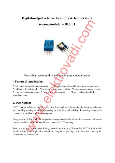 Digital-output relative humidity & temperature sensor ... - Elektrovadi