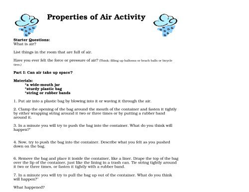 Properties of Air Activity