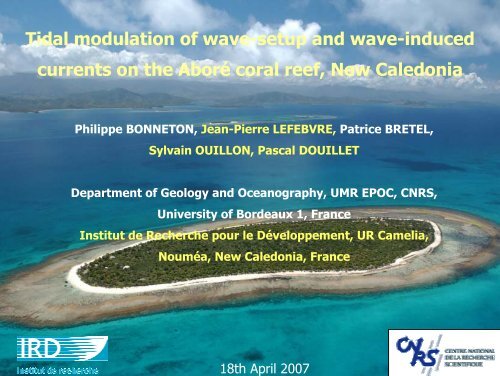 Tidal Modulation Of Wave Setup And Wave Induced Currents On The