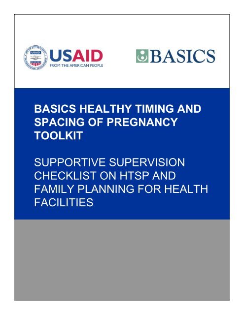 Supportive Supervision Checklist for Healthy Timing and ... - basics