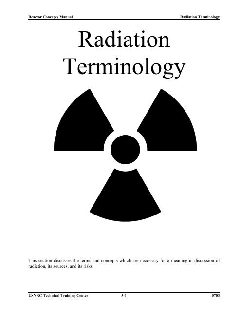 Radiation Terminology - NRC