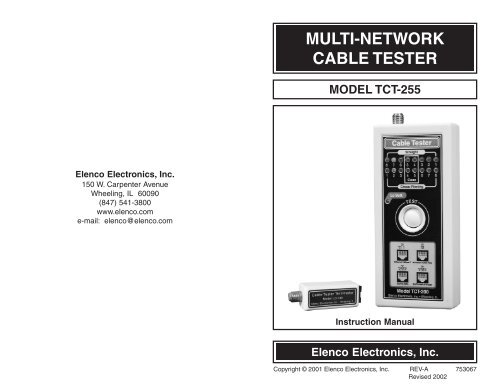multi-network cable tester model tct-255 - TechEdu.com