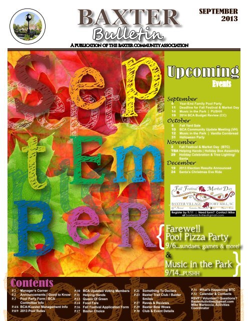 Sept - Baxter Village