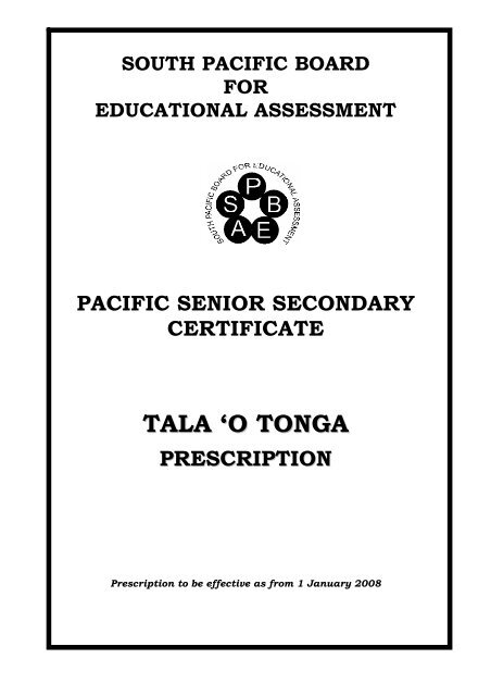 PSSC Tala o Tonga Prescription eff08.pdf - SPBEA
