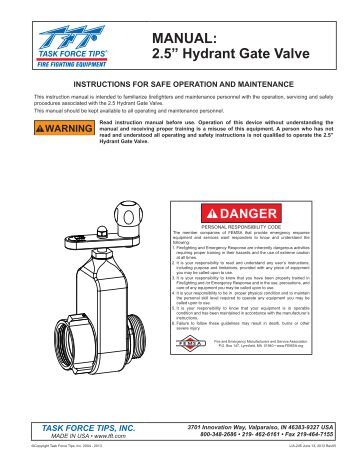 MANUAL: 2.5â Hydrant Gate Valve - Task Force Tips