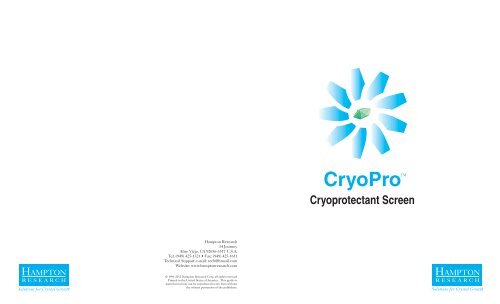 CryoPro User Guide - Hampton Research
