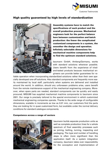 PDF Download of the full paper - MISUMI Europe