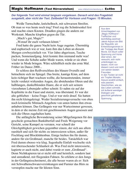 Magic Hoffmann (Test Hörverstehen)