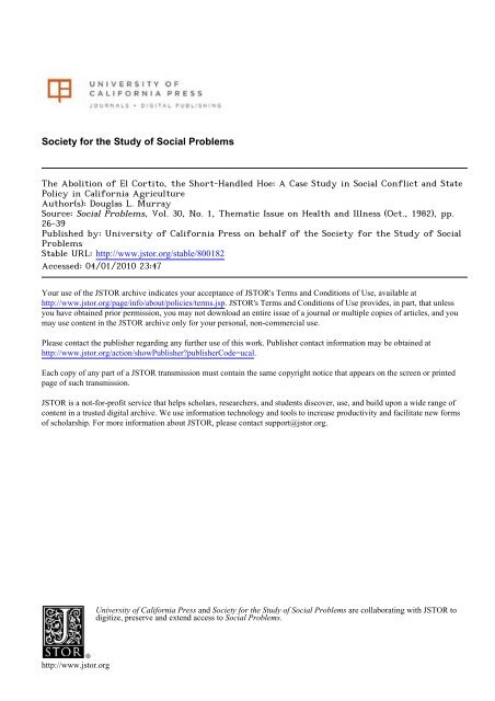 The Abolition of El Cortito, the Short-Handled Hoe ... - Cry Wolf Project