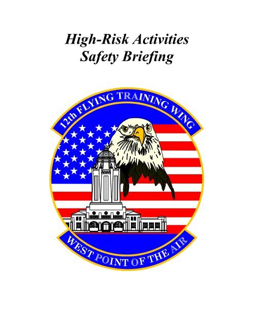 High-Risk Activities Safety Briefing