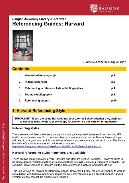 Referencing Guides: Harvard - Bangor University