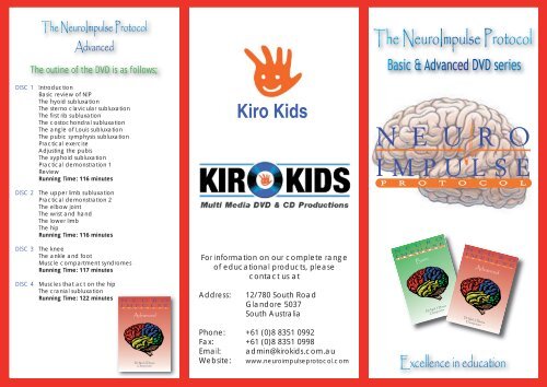 NeuroImpulse Protocol DVD Catalogue - Kiro Kids
