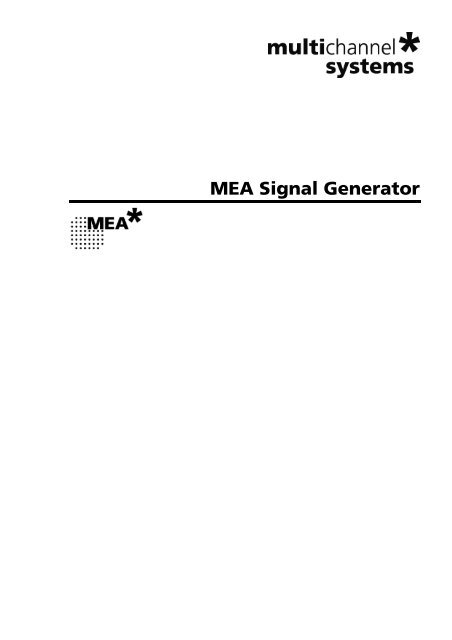 MEA Signal Generator - Multi Channel Systems