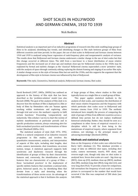 shot scales in hollywood and german cinema ... - Research into film