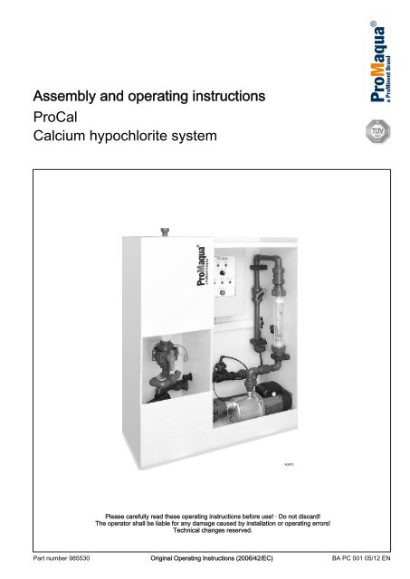 ProCal Calcium hypochlorite system - ProMinent