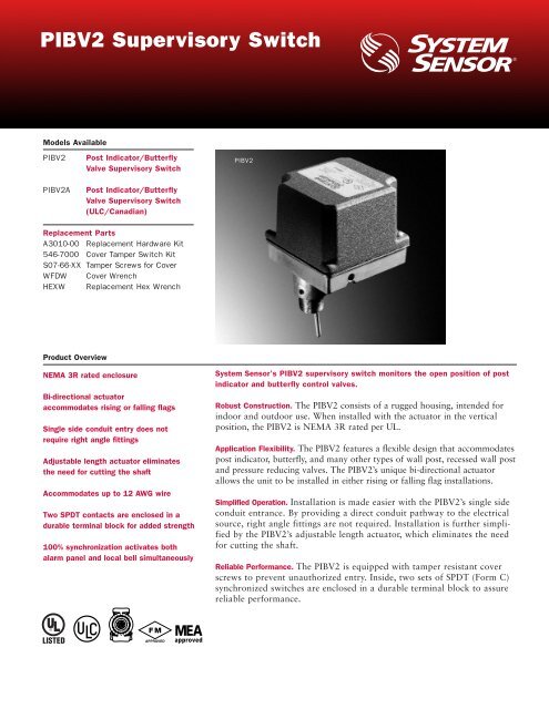 PIBV2 Supervisory Switch