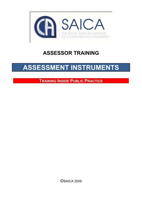 ASSESSMENT INSTRUMENTS - Learner Tracking Systems