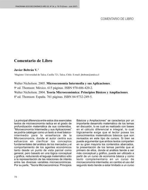 Walter Nicholson. 2005. Microeconomía Intermedia y sus ...