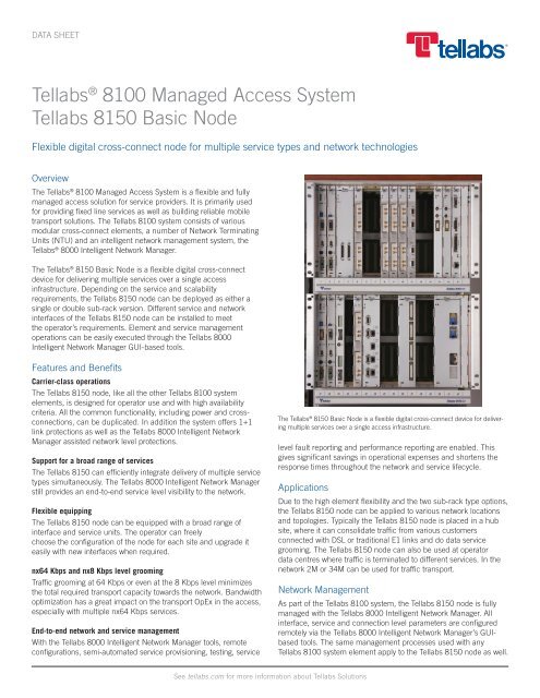 Tellabs 8100 Managed Access System: Tellabs 8150 Basic Node