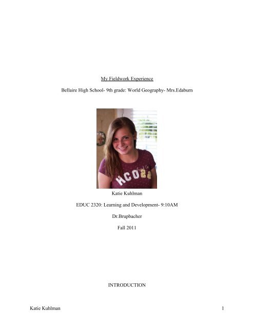 Fieldwork Reflection Paper