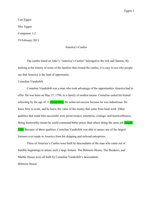 Example of a MLA Research Paper