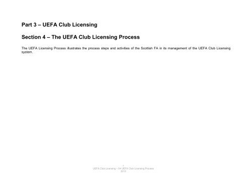 The UEFA Club Licensing Process - Scottish Football Association