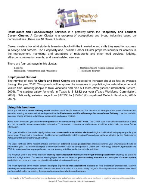 Hospitality And Tourism Career Cluster Jobs