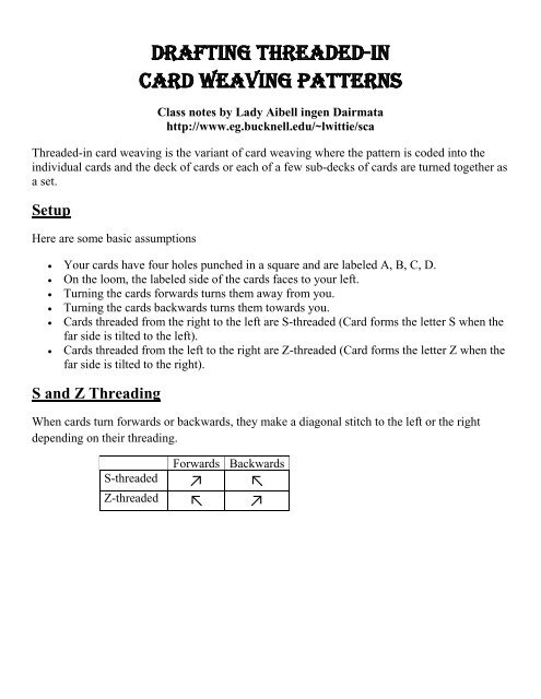 Drafting threaDeD-in CarD Weaving Patterns