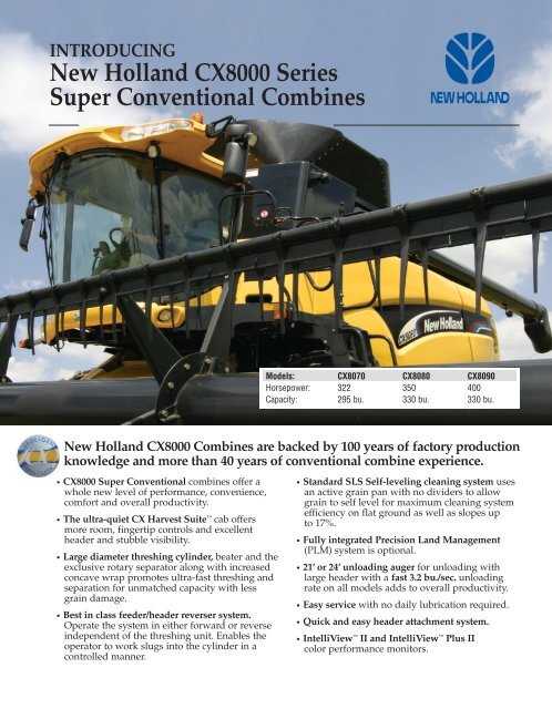 New Holland CX8000 Series Super Conventional Combines