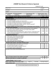 JHNEBP Research Evidence Appraisal [pdf]