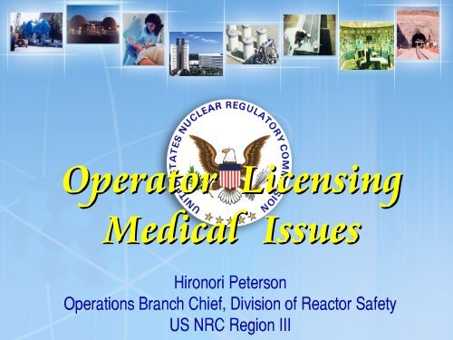 Operator Licensing Medical Issues - NRC