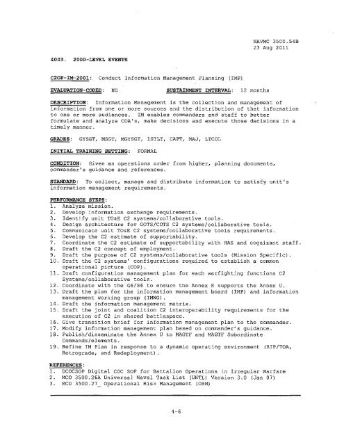 NAVMC 3500.54B Ch 1 15 De