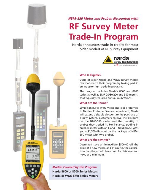 RF Survey Meter Trade-In Program - Narda Safety Test Solutions
