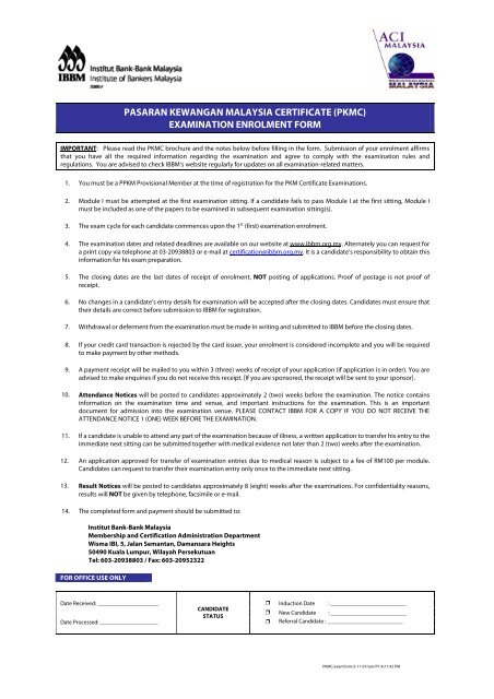 pasaran kewangan malaysia certificate (pkmc) - Institute of Bankers ...