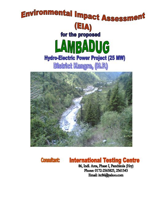 EIA Report of Lambadug Hydro Electric Project - HP State Pollution ...