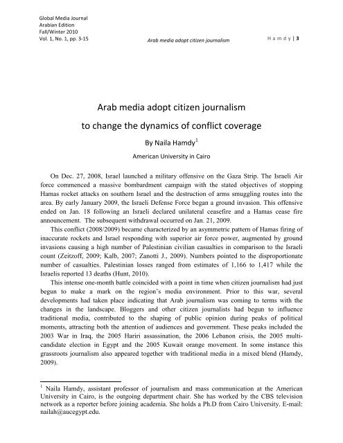 Arab media adopt citizen journalism to change the ... - Arabian Edition