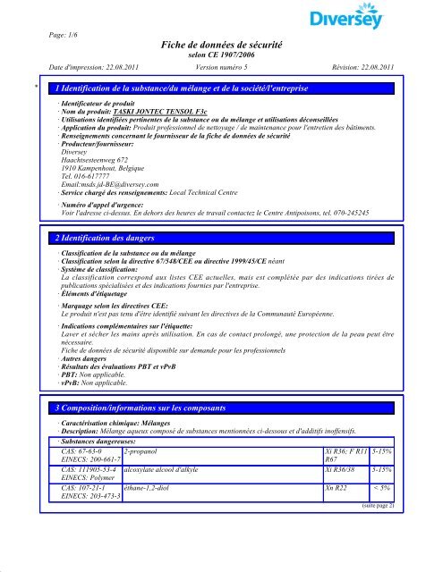 MSDS5010 NL-05-TASKI JONTEC TENSOL F3c-FR_MSDS - ESSEF