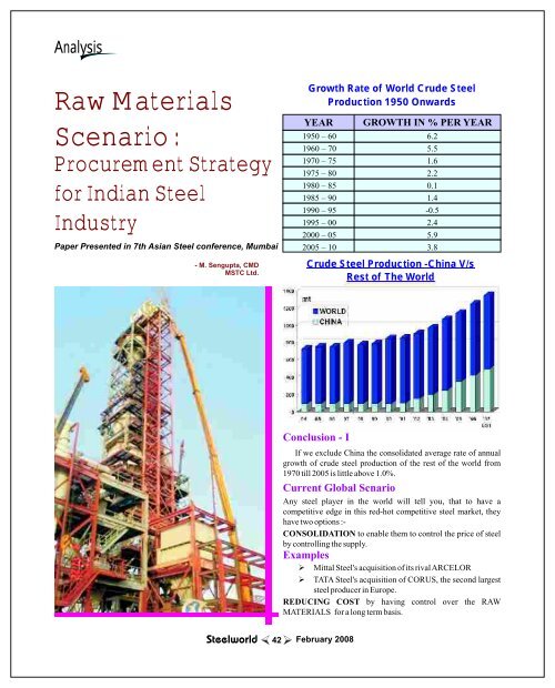 Procurement Strategy for Indian Steel Industry - Steelworld