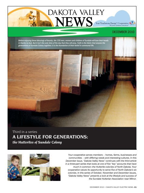 the Hutterites of Sundale Colony - Dakota Valley Electric Cooperative