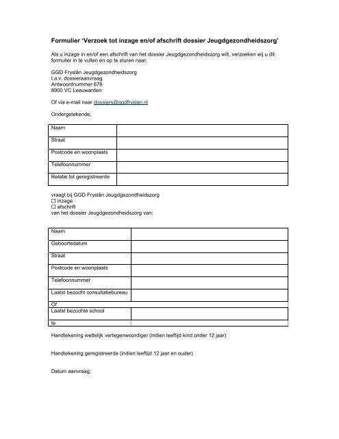 Modelbrief 1 Verzoek inzage en_of afschrift dossier JGZ - GGD Fryslan