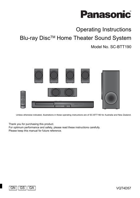 Operating Instructions Blu-ray DiscTM Home Theater Sound System