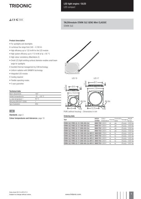 TALEXXmodule STARK SLE GEN3 Mini CLASSIC - Tridonic