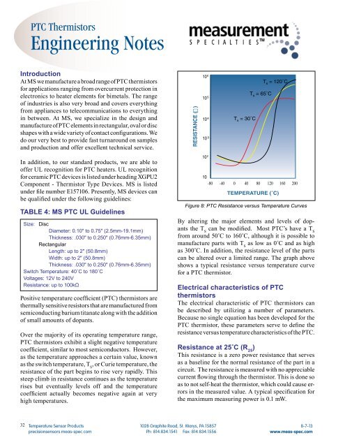 PTC Thermistor Engineering Notes - Digikey